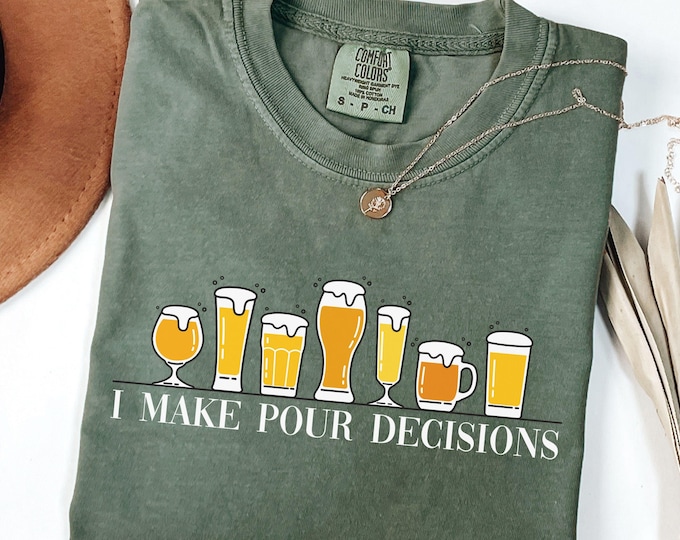 Bike Shirt- Gears & Beers- Men's Crew Neck, Beer Shirt, Beer Drinker ...