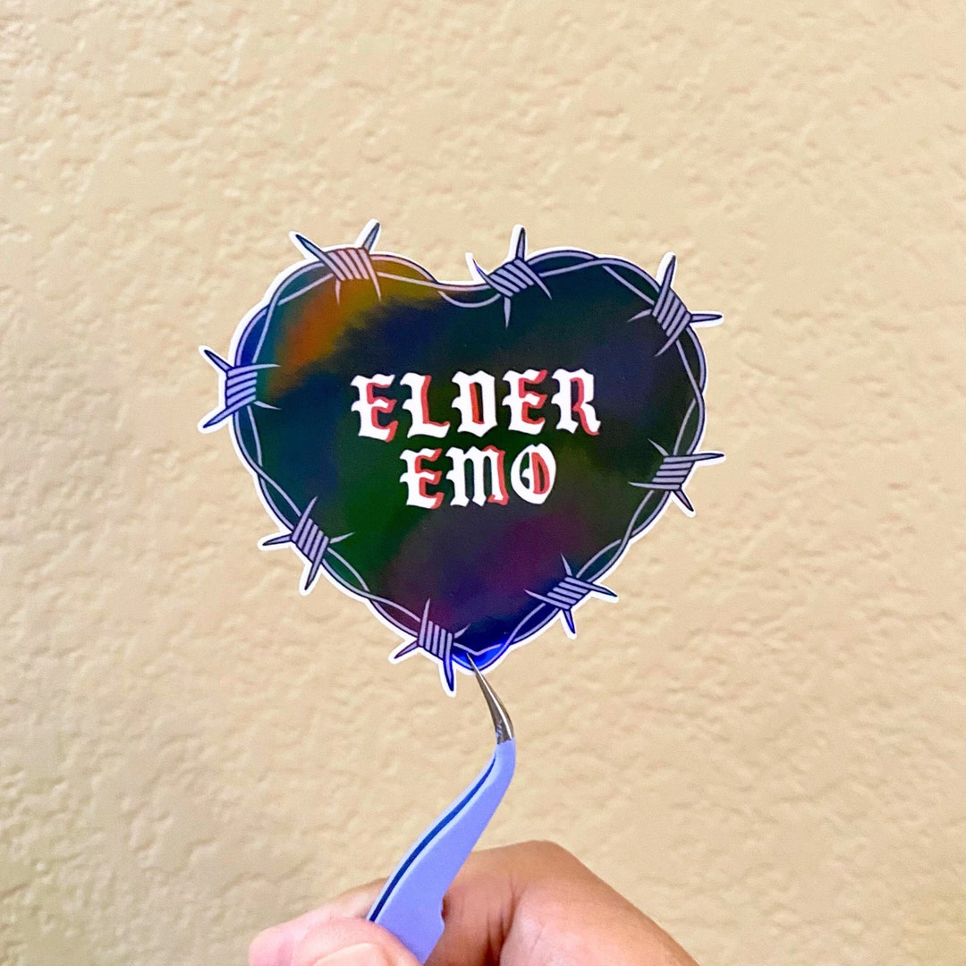 Elder Emo Sticker,punk Heart Sticks,midwest Emo, Gothic Holo Y2k ...