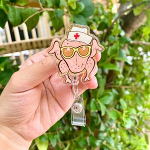 Turkey Thanksgiving Badge Reel,funny Nurse Practitioner ER ICU Doctor ...