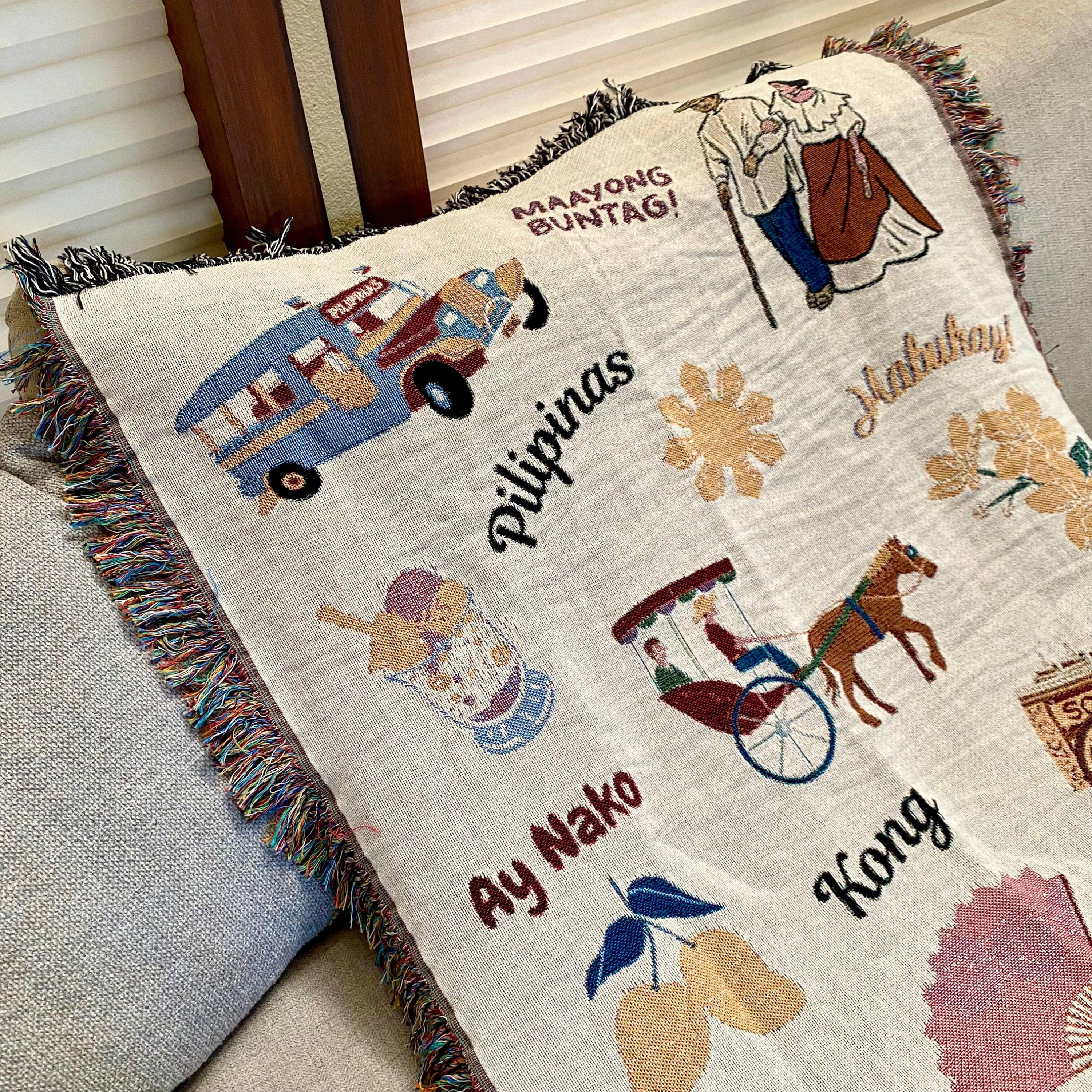 Custom Pilipinas Kong Mahal Woven Blanket Couch,philippine Inspired ...
