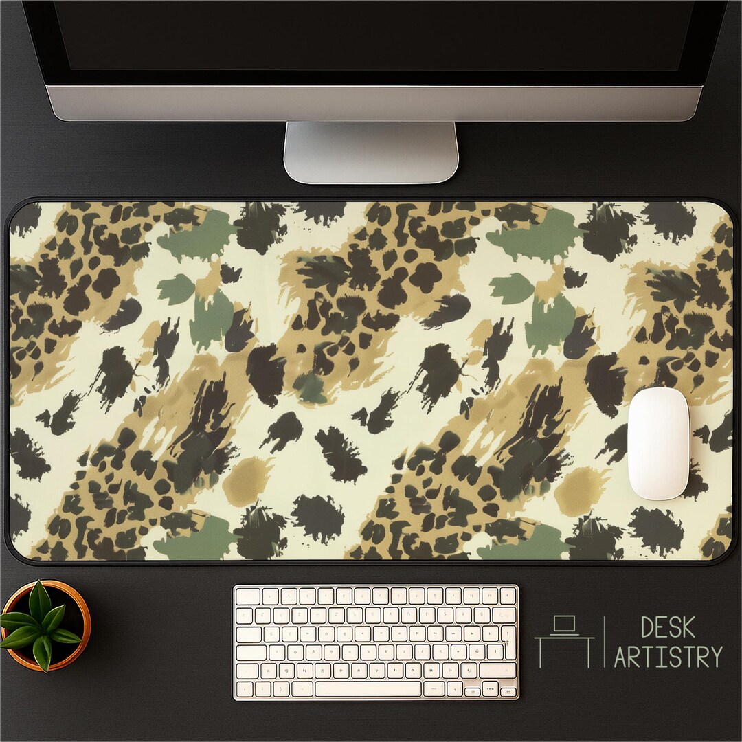 Leopard Camo Desk Mat: Safari Chic Office Decor - Etsy