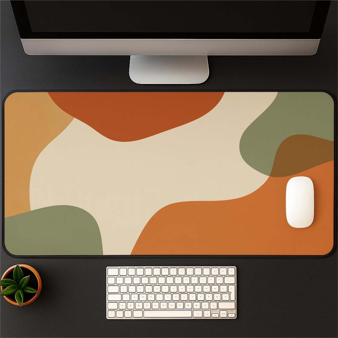 Earth Tone Camo Desk Mat: Abstract Neoprene Mousepad - Etsy