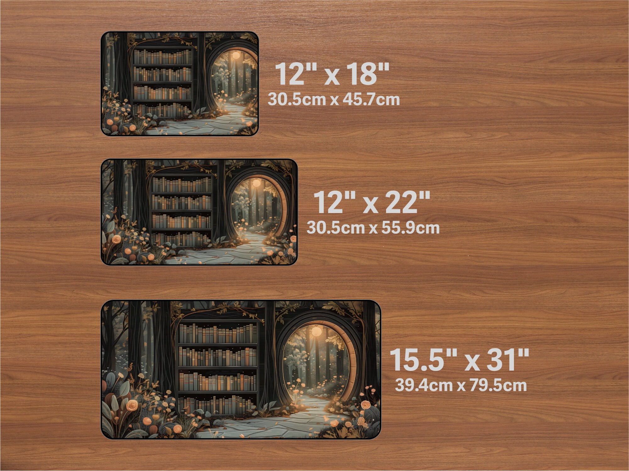Enchanted Forest Library Desk Mat: Mystical Bookshelf Mouse Pad - Etsy