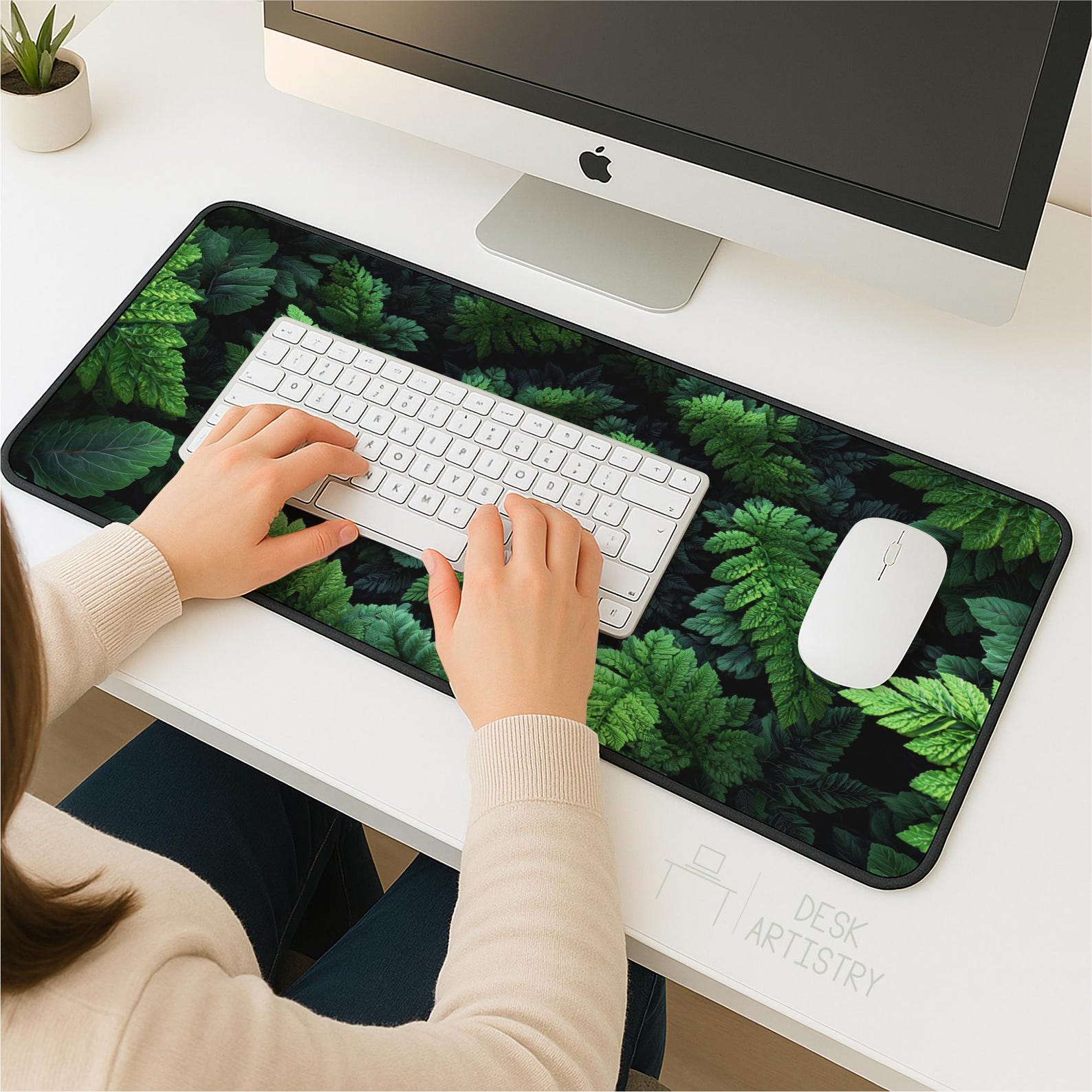 Emerald Fern Desk Mat: Gothic Botanical Office Decor - Etsy