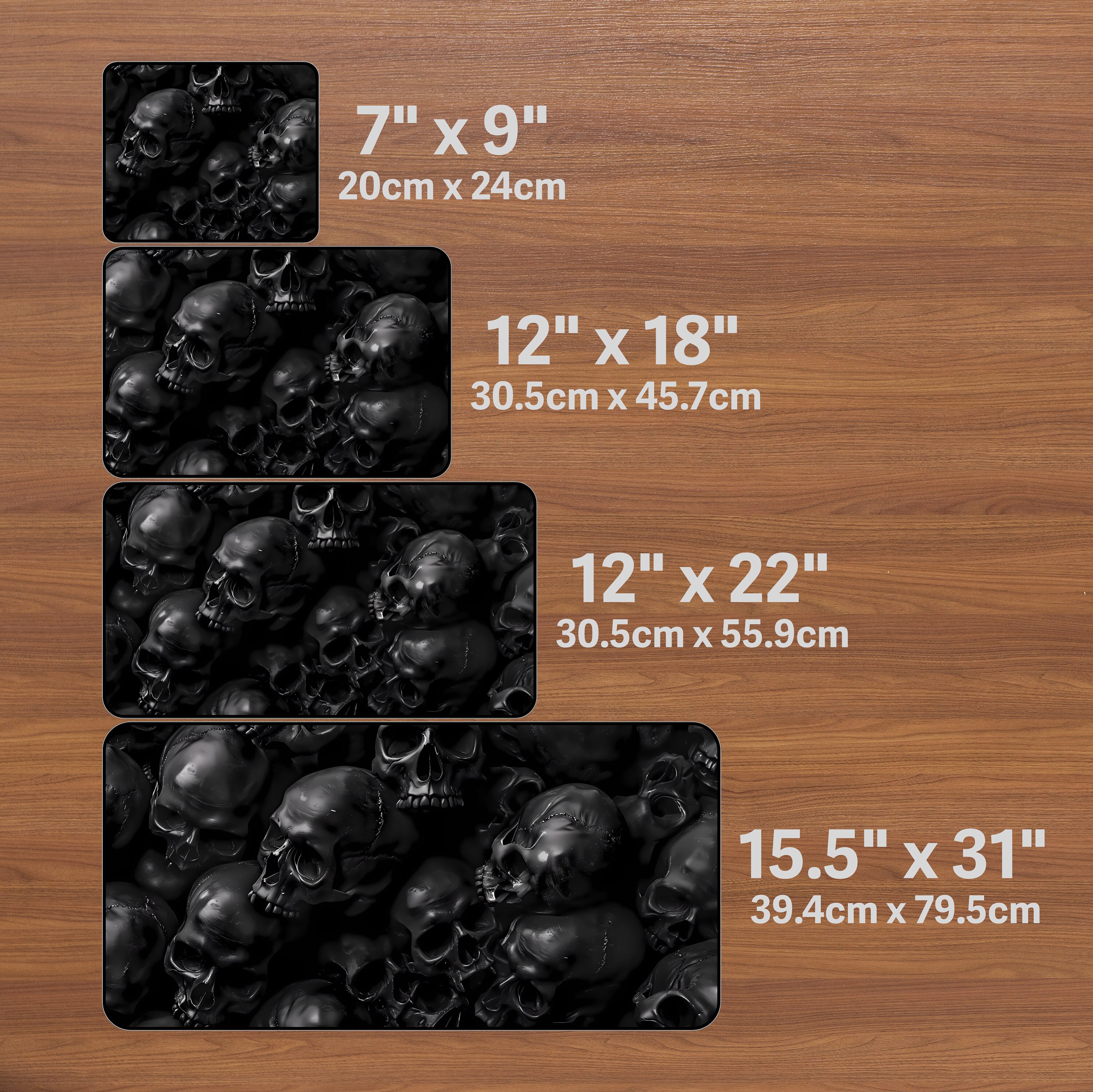 Gothic Skulls Desk Mat Dark Aesthetic Mousepad, Memento Mori Office ...