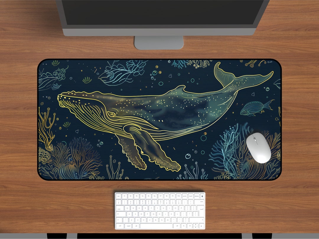 Humpback Whale Desk Mat: Underwater Marine Life Mousepad - Etsy