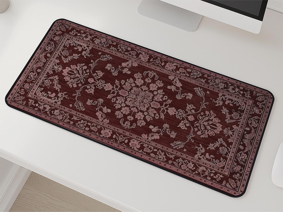 Persian Rug Desk Mat | Vintage Carpet Mousepad, Elegant Boho Gaming Pad ...