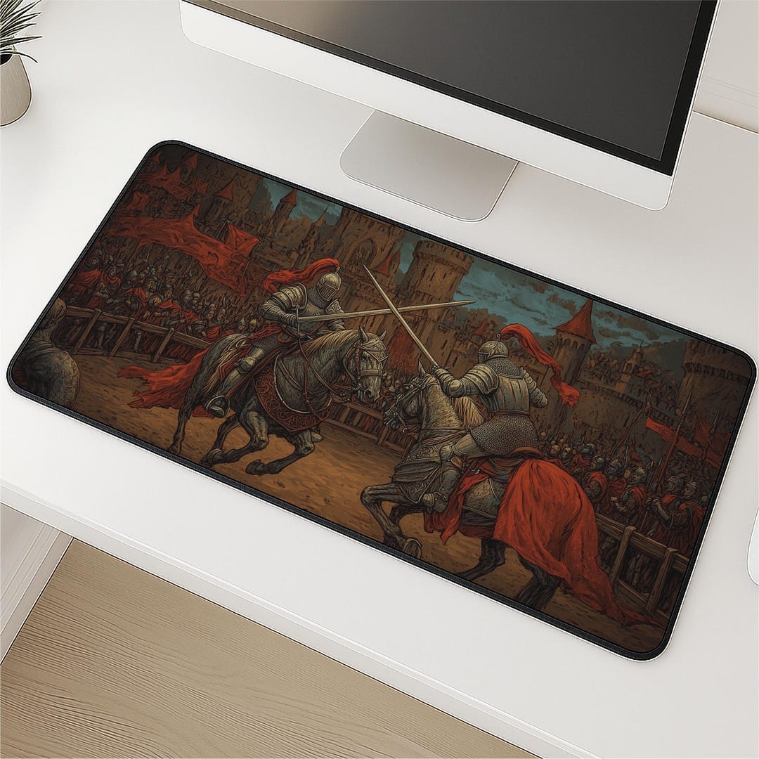 Medieval Jousting Desk Mat: Fantasy Knight Gaming Pad - Etsy