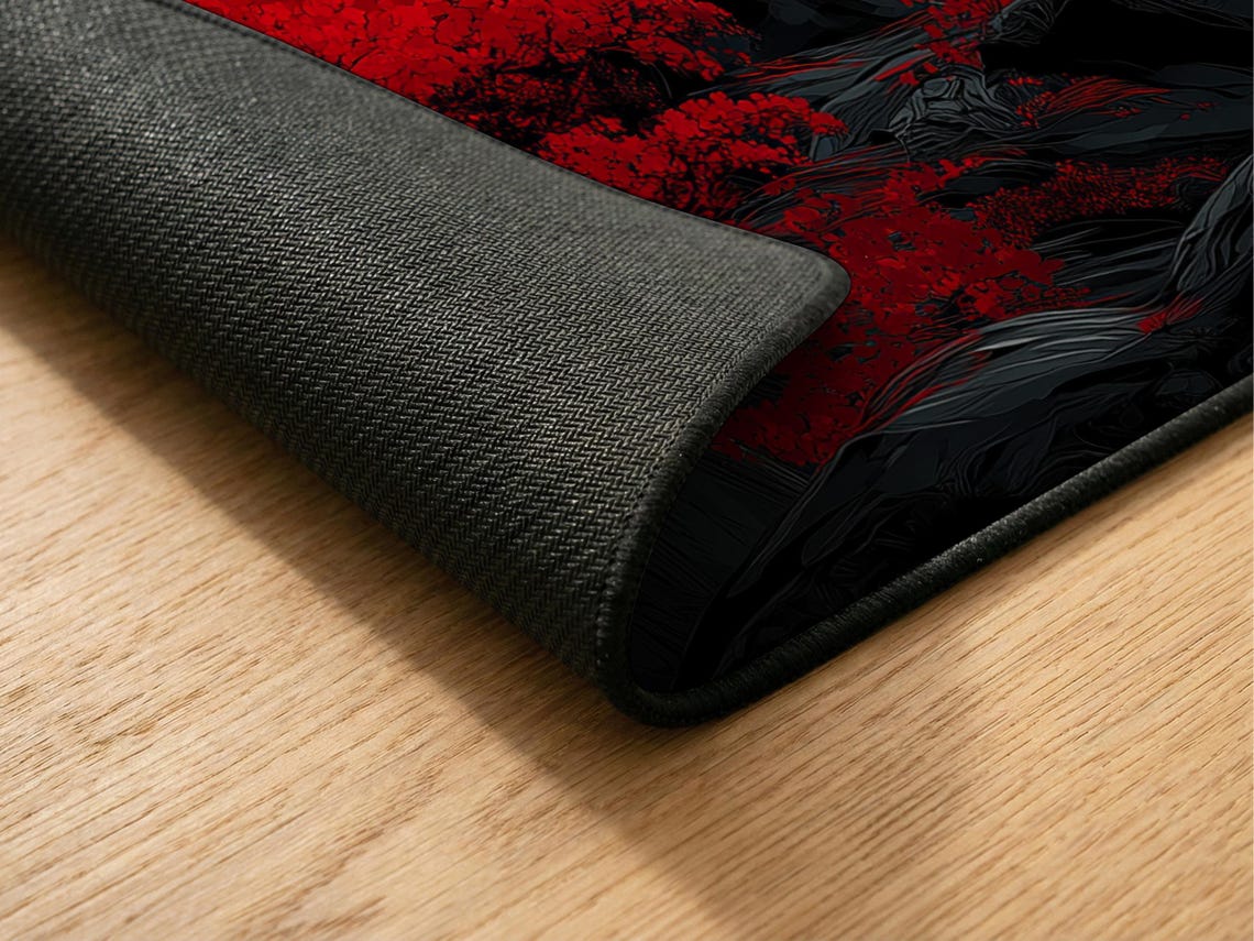 Red Torii Gate Desk Mat: Japanese Landscape Mouse Pad, Dark Anime Decor ...