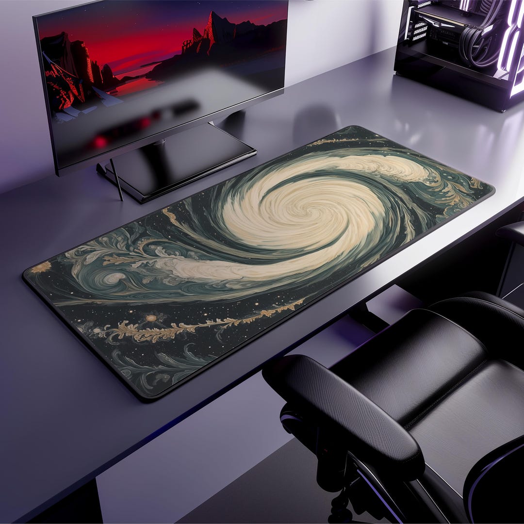 Celestial Swirl Desk Mat - Outer Space Large Mousepad, Galactic Office ...