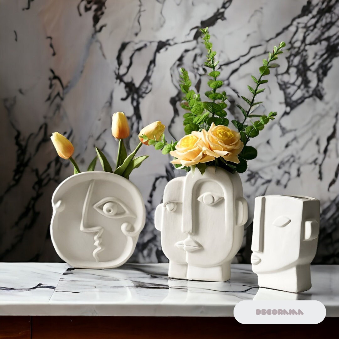 Abstract Handmade Human Face Ceramic Vase Human Face Sculpture Artistic ...