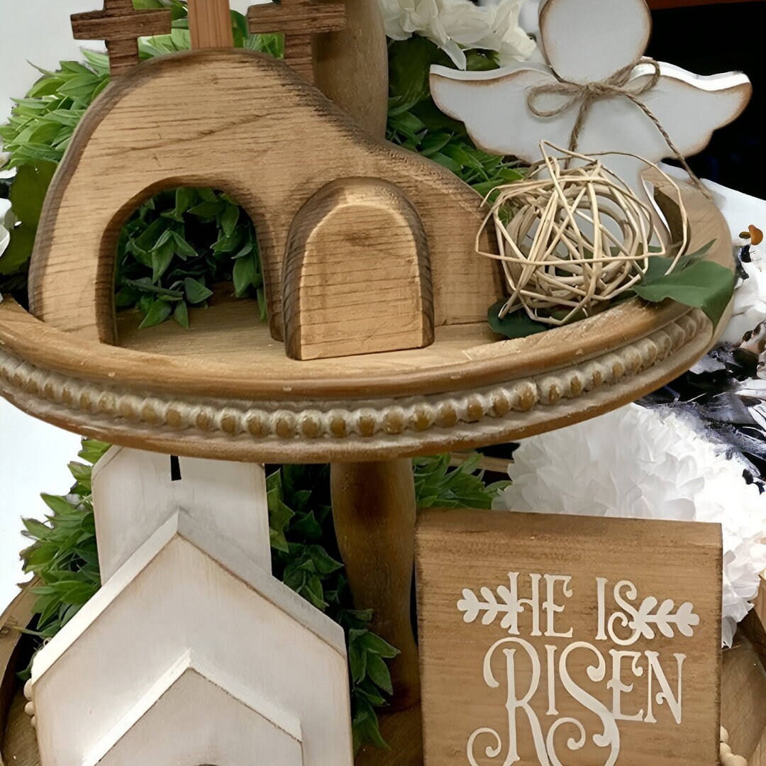 Wooden Easter Resurrection Setting Religious Easter Scene Holiday Decor ...