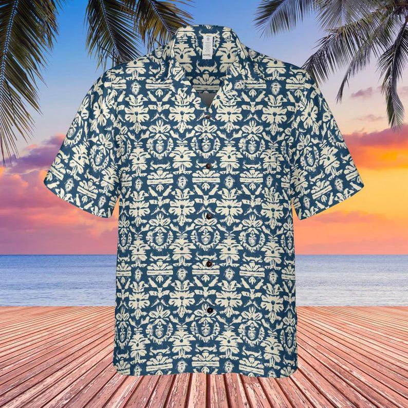 Batik-inspired Aloha Shirt With Pocket and Coconut Buttons - Etsy