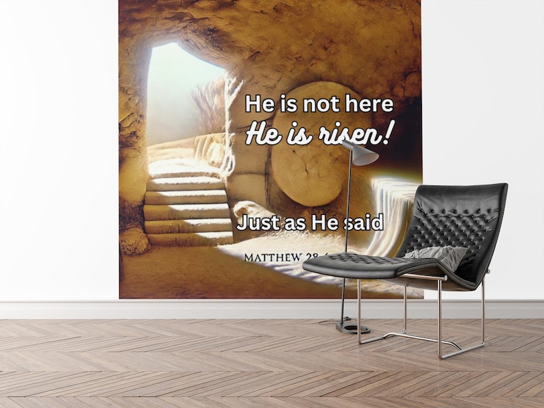 Empty Tomb Easter Print | Matthew 28:6 Bible Verse (digital Download ...