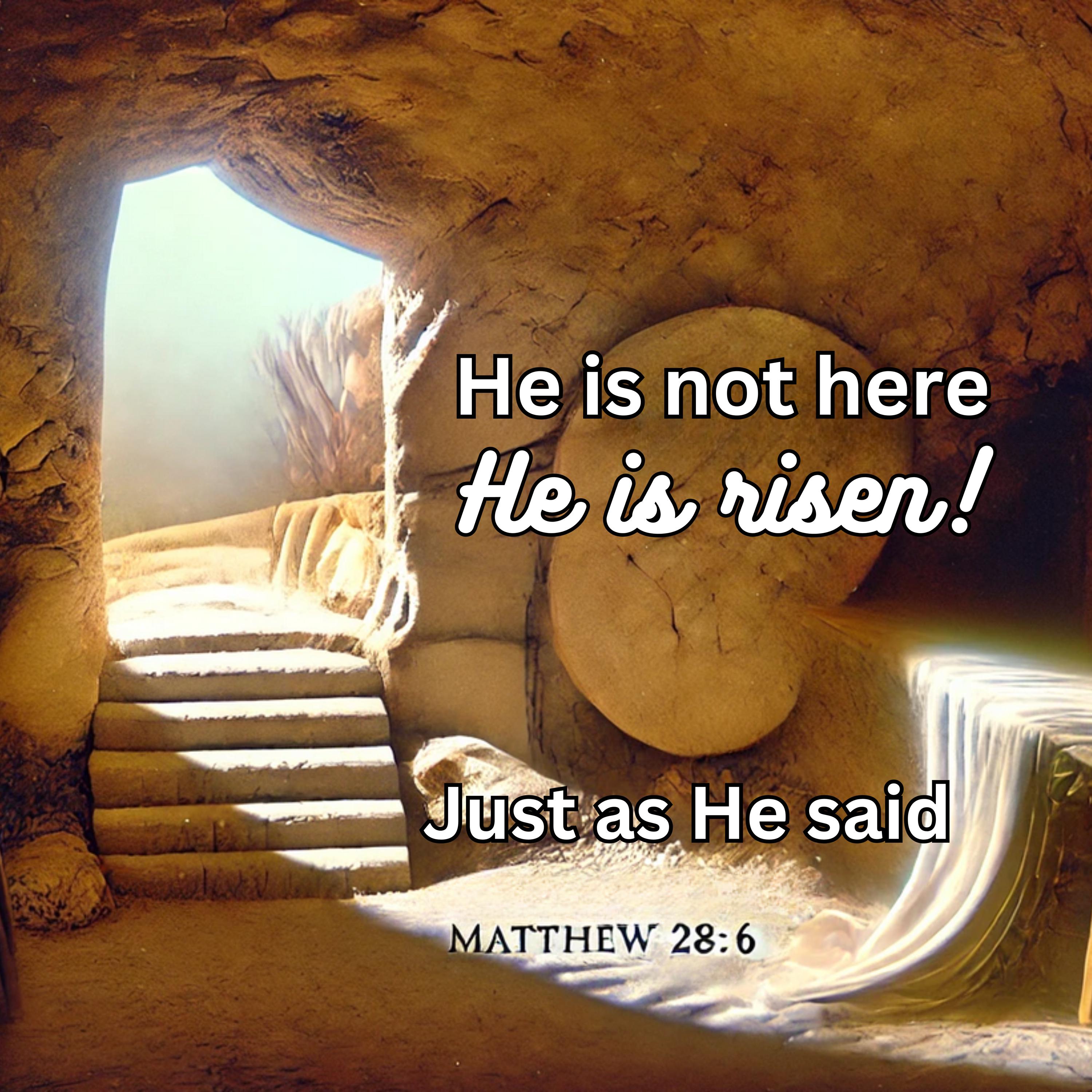 He is Risen! Empty Tomb Easter Art | Inspirational Bible Verse Wall ...