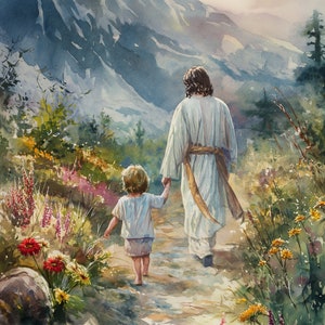 Follow Me Jesus Portrait Print, Jesus Wall Art, Bible Spiritual Art ...