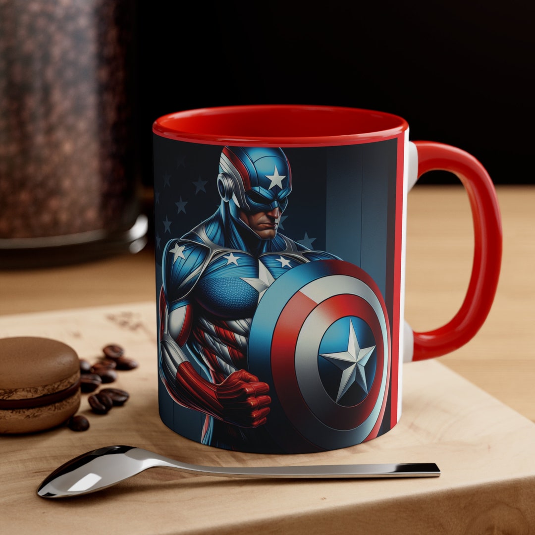 Custom Captain American Mug, Superhero Mug, Gift for Dad, Gift for Son ...