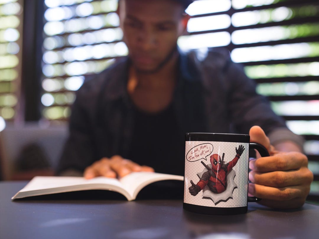 Deadpool Coffee Mug, Marvel Comic Mug, Marvel Badass Mug, Funny Black ...