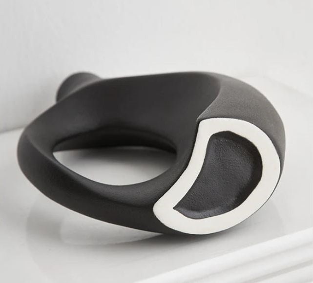 Nordic Style Black Ceramic Vase, Interlocking Two-piece Design. - Etsy