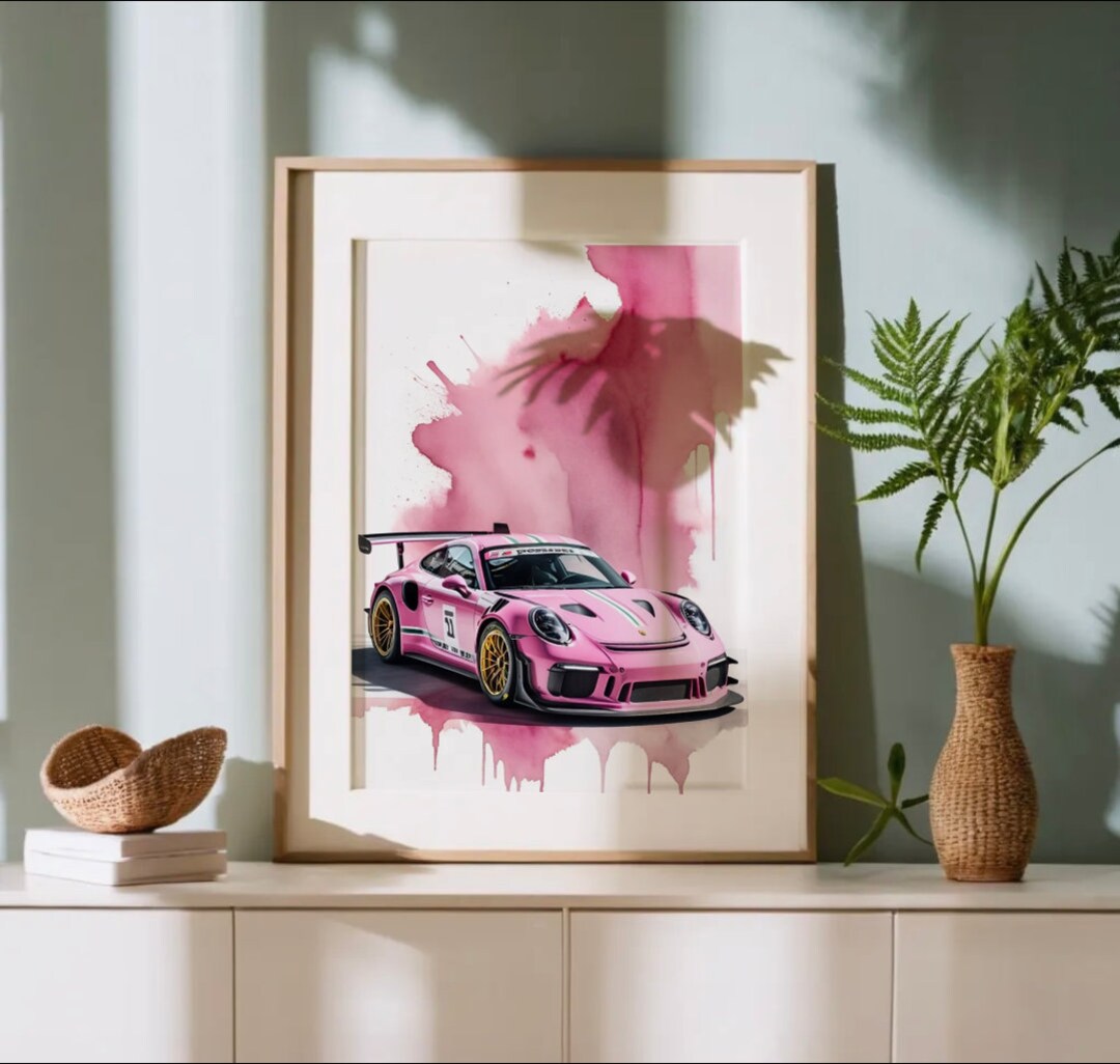 Pinky Porsche Poster - Etsy