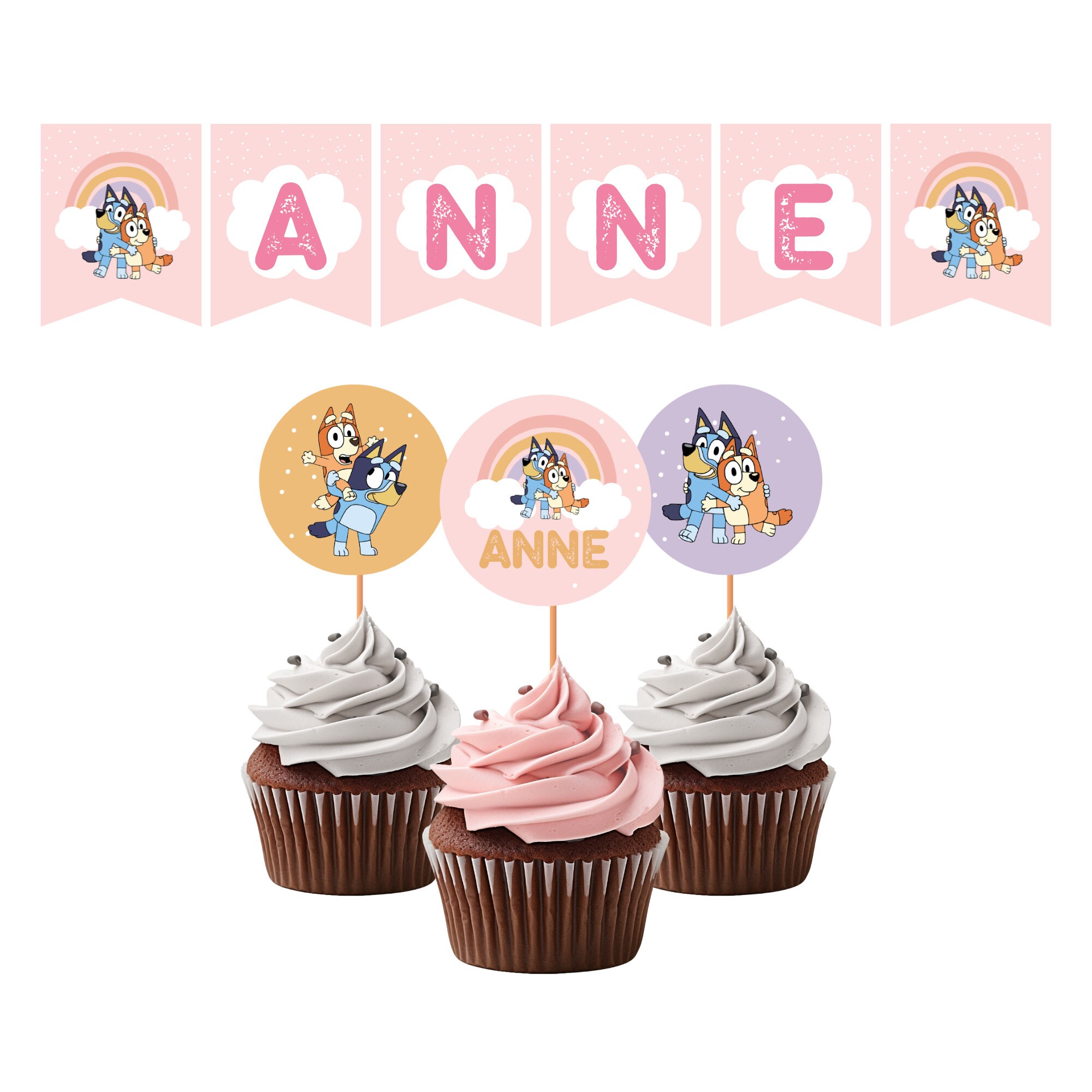 Editable Bluey Birthday Kit, Printable Birthday Party Invitations and ...