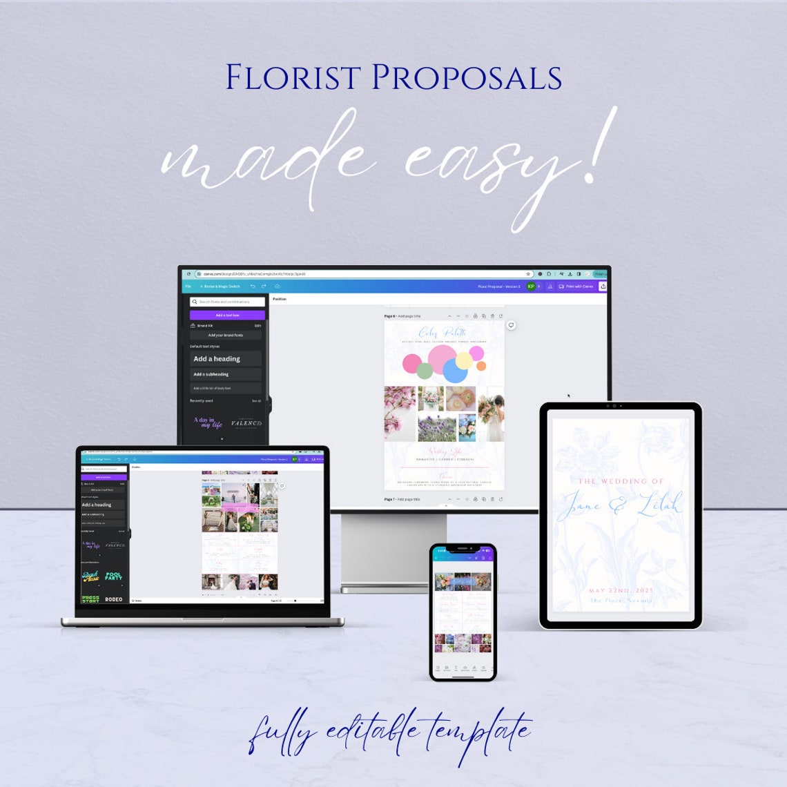 Editable Florist Proposal Template: Wedding Client Design (PDF) - Etsy