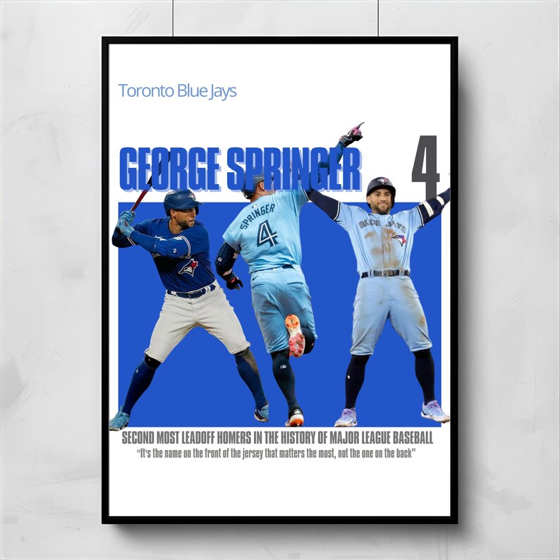 George Springer Blue Jays Poster | MLB Home Run Art (digital Download ...