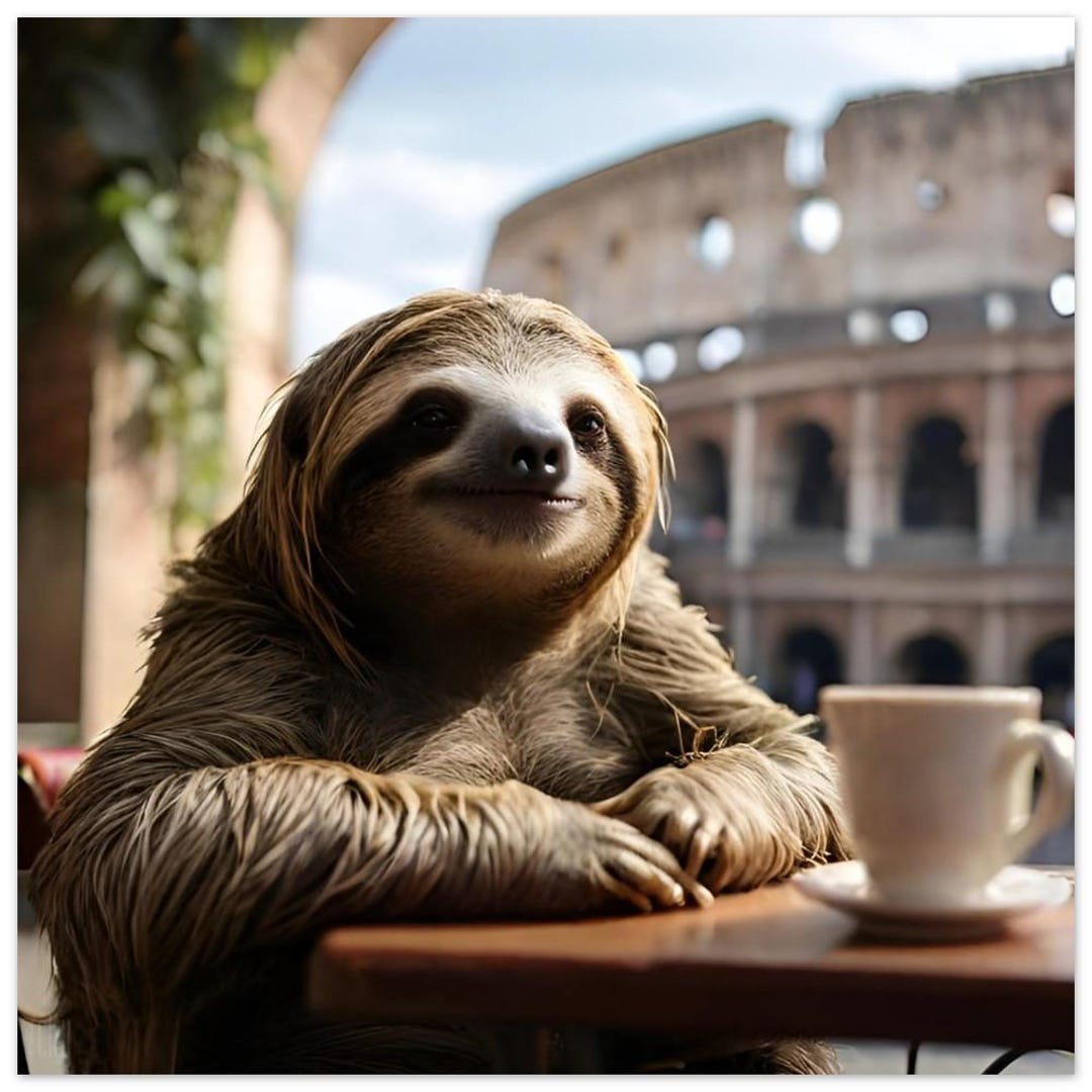 Endangered Animals Wall Art Print AI Art Wildlife Conservation Sloth ...