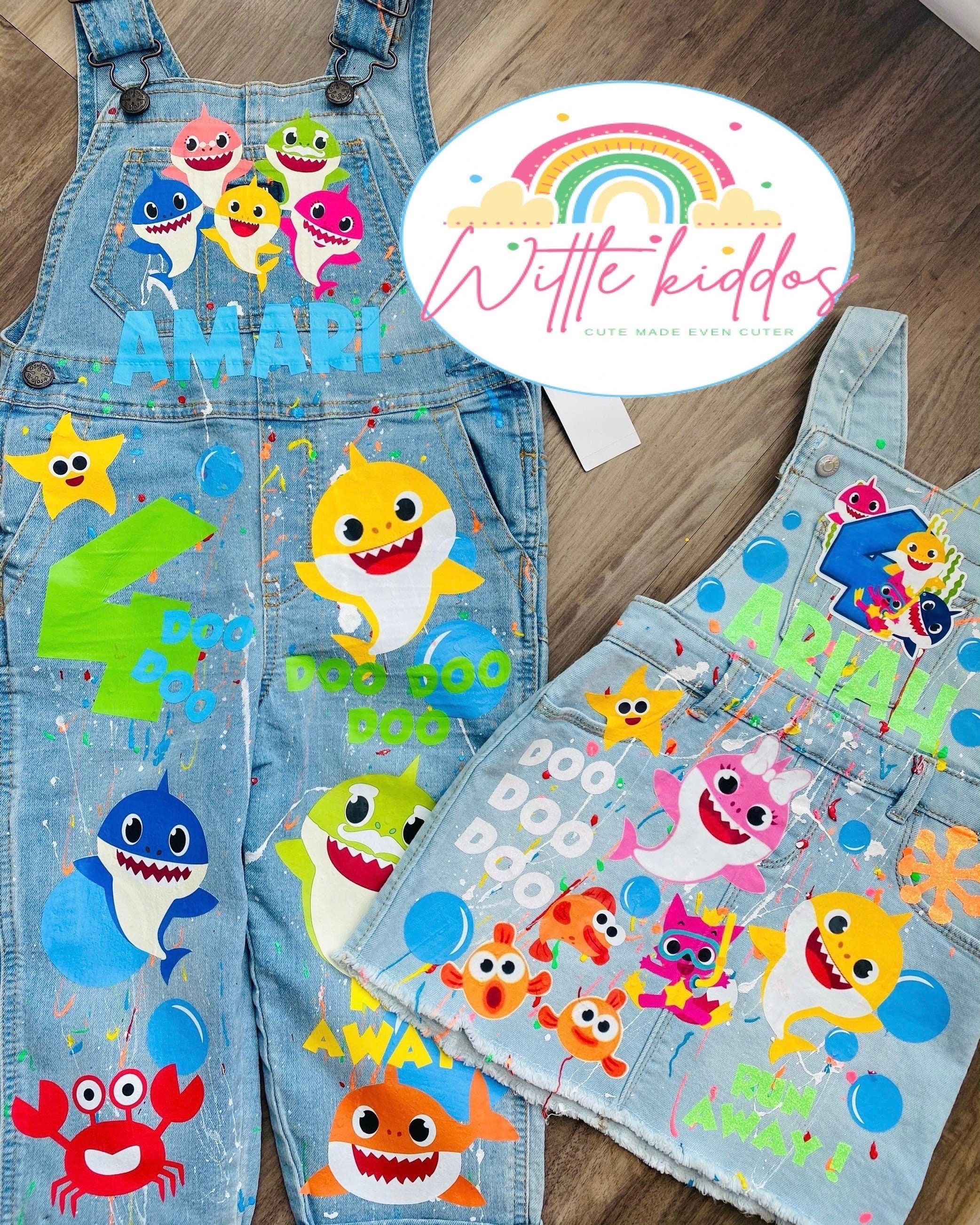 Shark Custom Birthday Outfit, Custom Overalls, Personalized Kid Outfit ...