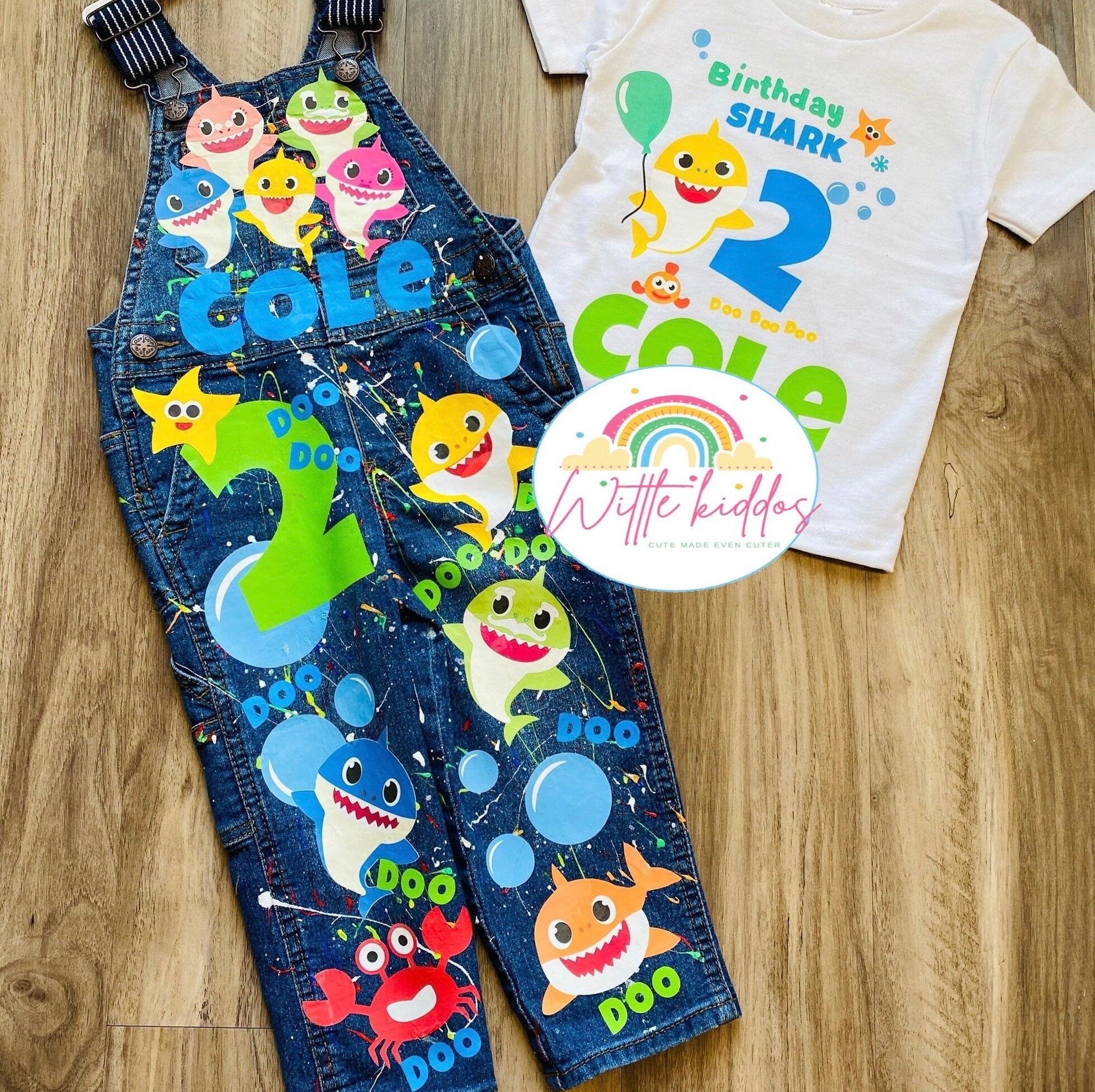 Shark Custom Birthday Outfit, Custom Overalls, Personalized Kid Outfit ...