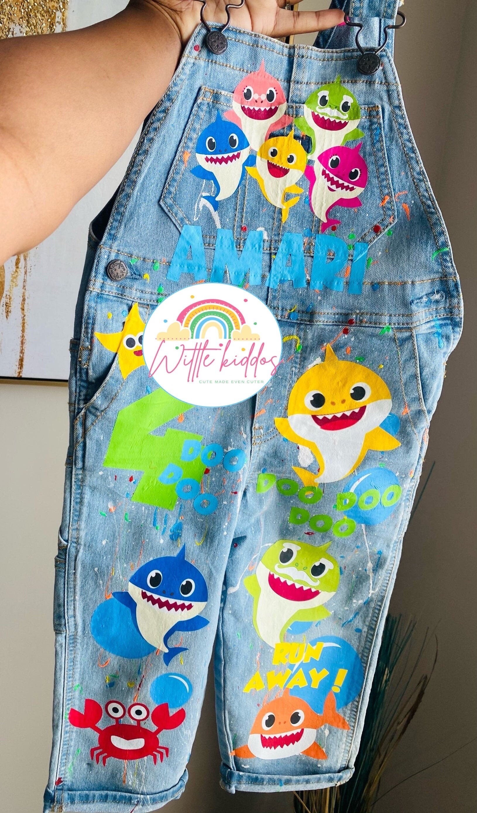Shark Custom Birthday Outfit, Custom Overalls, Personalized Kid Outfit ...