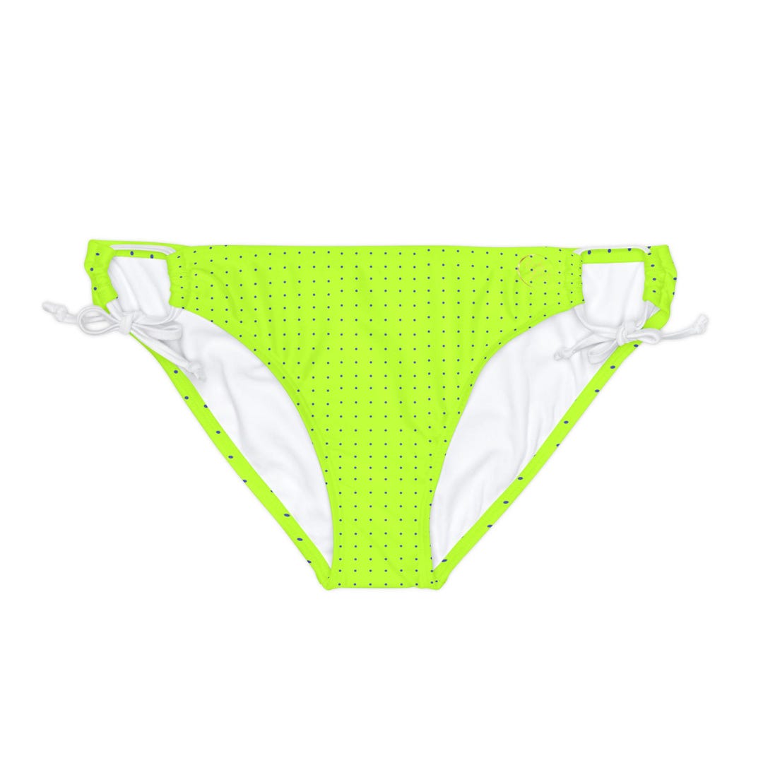 Bikini Bottom, Loop Tie Side Swimsuit, Polkadot Bikini, Neon Green ...