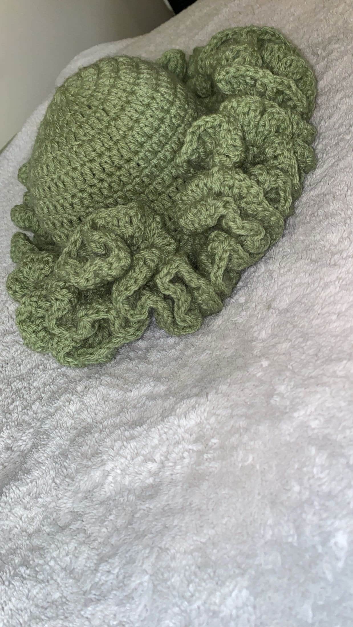 Crochet Ruffle Hat Sage Green Ruffle Hat - Etsy