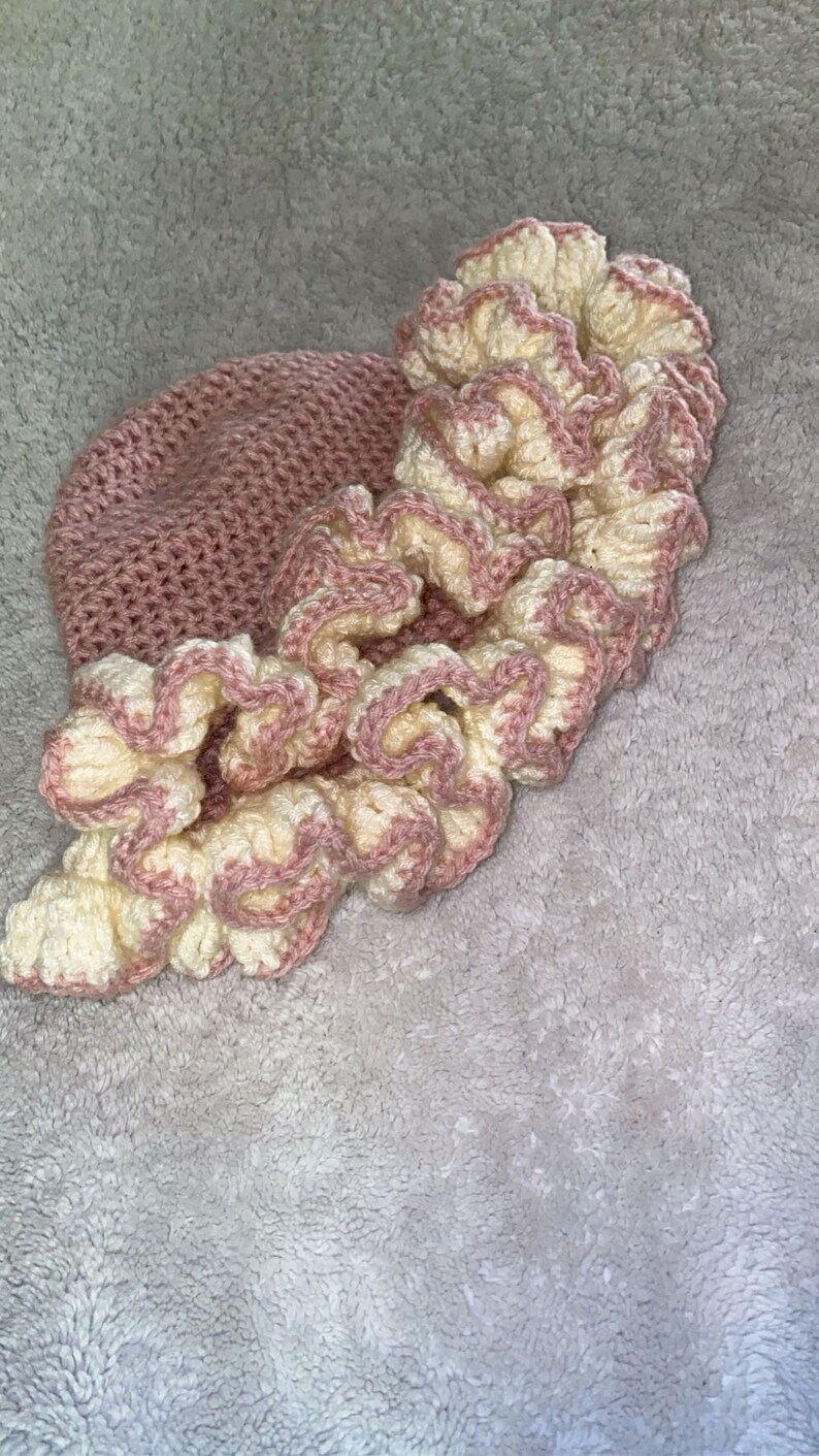 Crochet Wavy Ruffle Hat Wavy Ruffle Hat With Lined Brim - Etsy