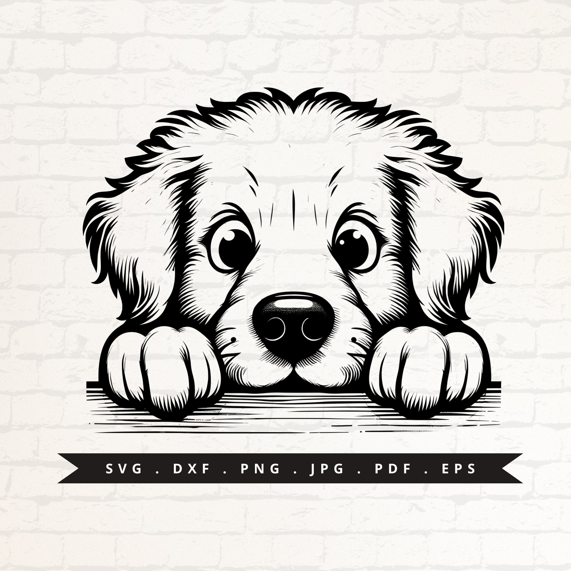 GOLDEN RETRIEVER PUPPY Svg , Dog Svg, Peaking Dog, Pet Svg , Animal Svg ...