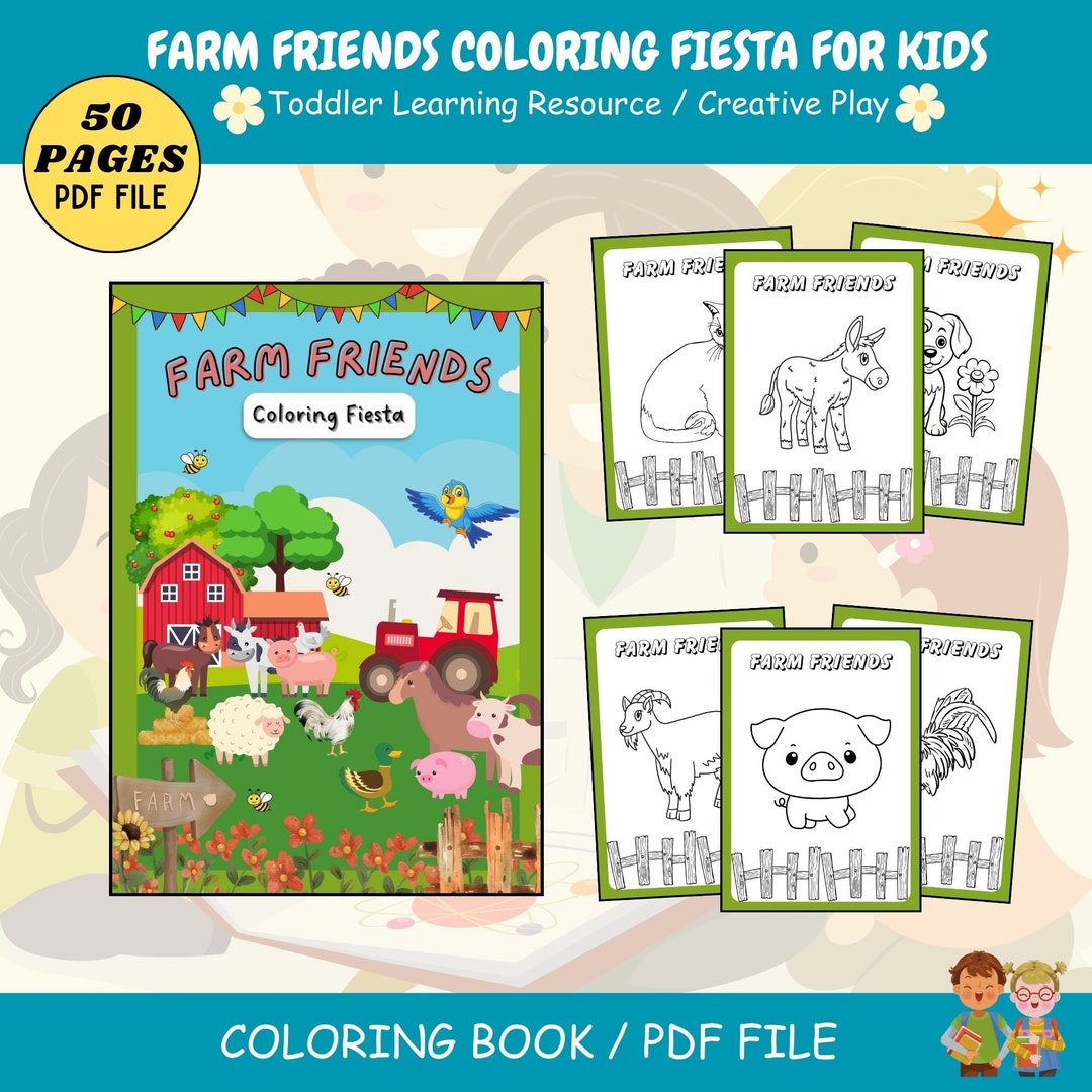Farm Friends Coloring Book/busy Book / Toddler Busy Book/ Printable ...