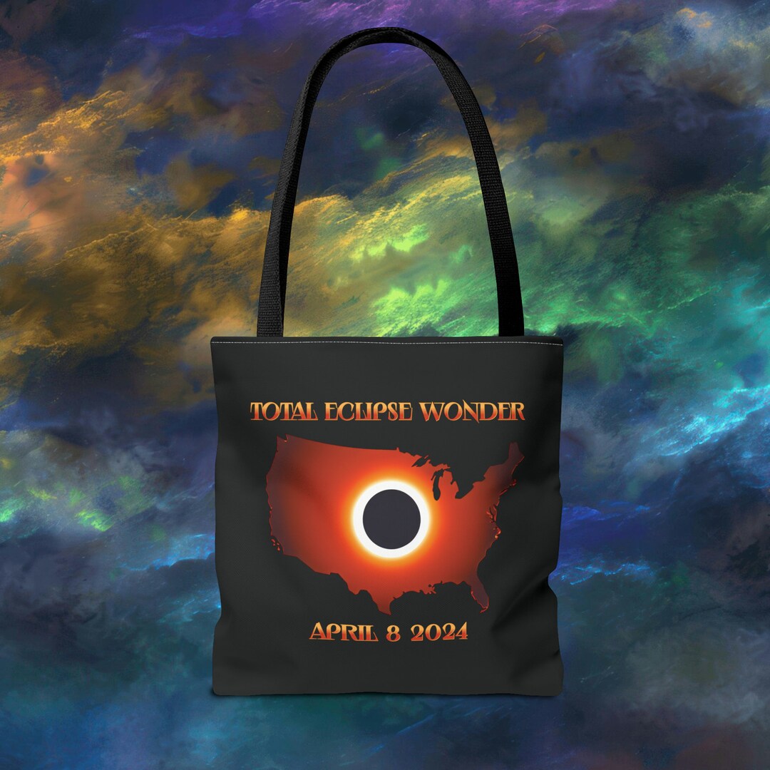 Total Eclipse 2024 USA Map Tote Bag, Astronomy Event Souvenir, April ...
