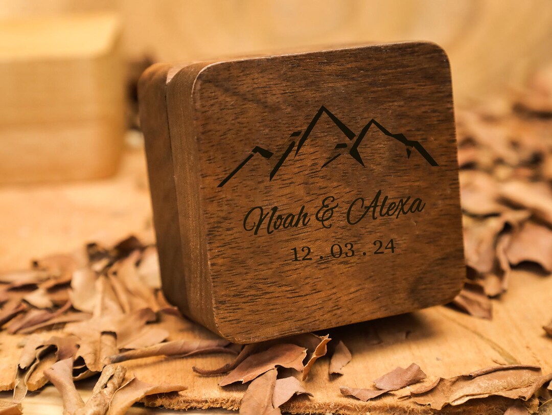Engagemnet Ring Box, Adventure Wedding Ring Box, Wooden Ring Box ...
