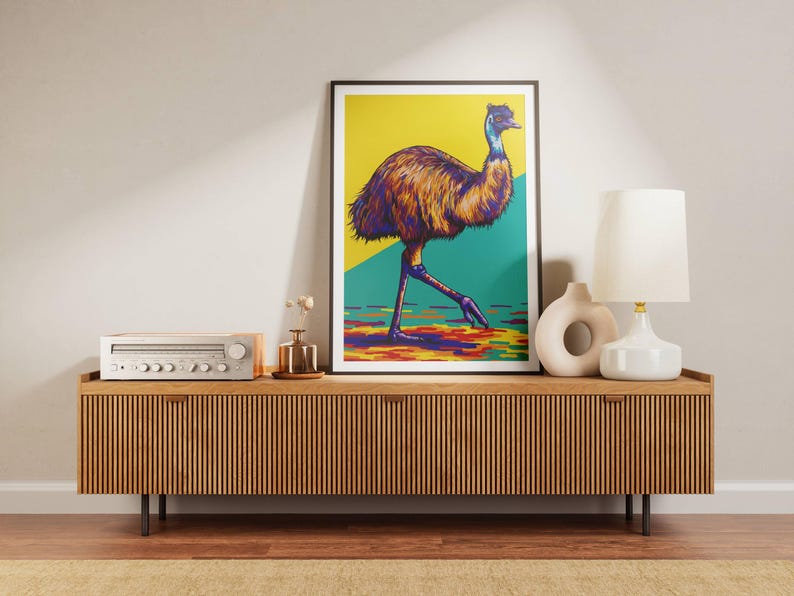 Pop Art Emu, Colourful Emu Poser, Emu Print, Wall Art, Emu Art - Etsy