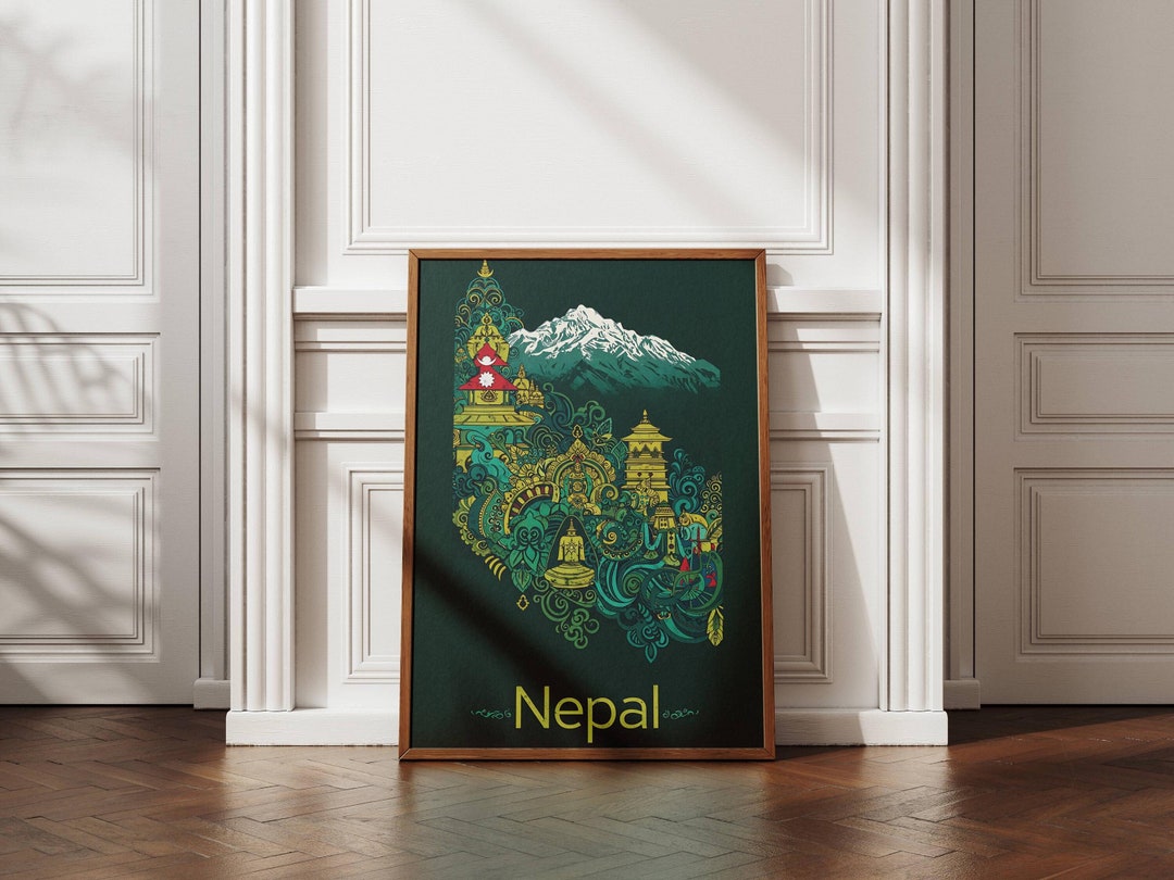 Nepal Poster Print, Nepal Wall Art, Country Print, Country Art, Nepal ...