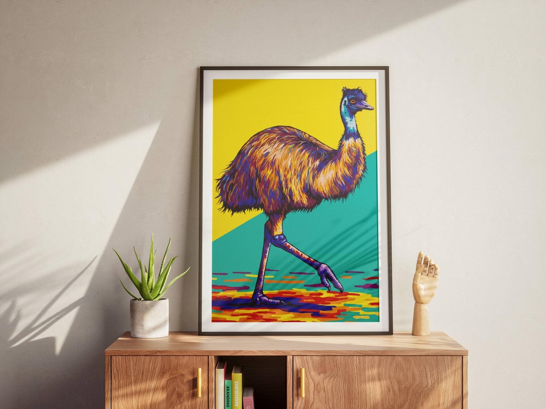 Pop Art Emu, Colourful Emu Poser, Emu Print, Wall Art, Emu Art - Etsy
