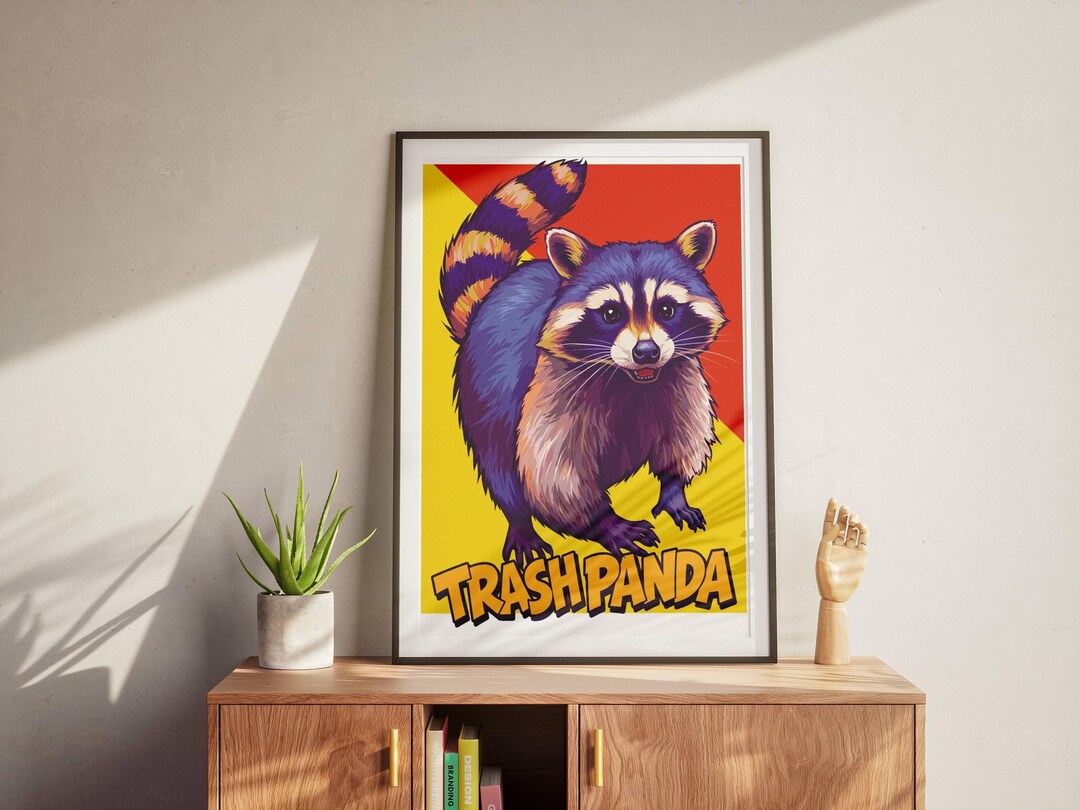 Pop Art Raccoon, Pop Art Trash Panda, Colourful Raccoon Poser, Raccoon ...