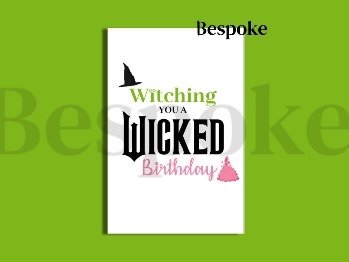 Wicked Birthday Card: Elphaba & Glinda, Defying Gravity QR Code ...