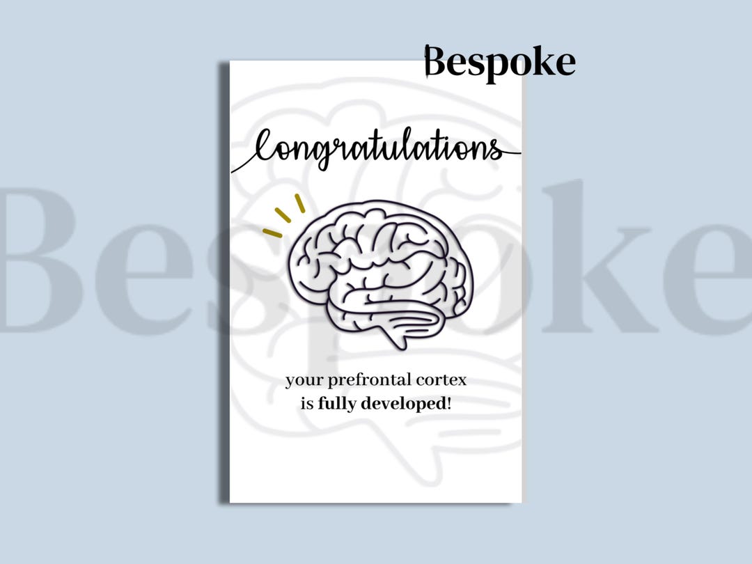 Prefrontal Cortex Greeting Card for 25th Birthday - Psychology Science ...