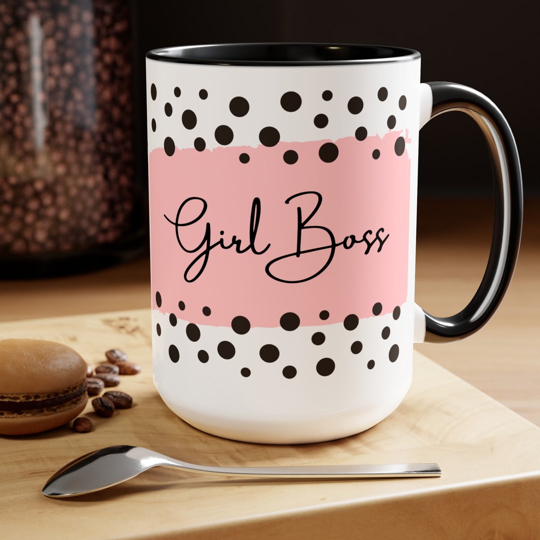 GIRL BOSS Two-tone Coffee Mug, Confident Boss, Woman Power, Gift for ...