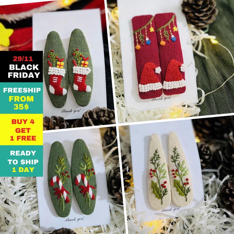 Embroidery Hair Clip - Etsy