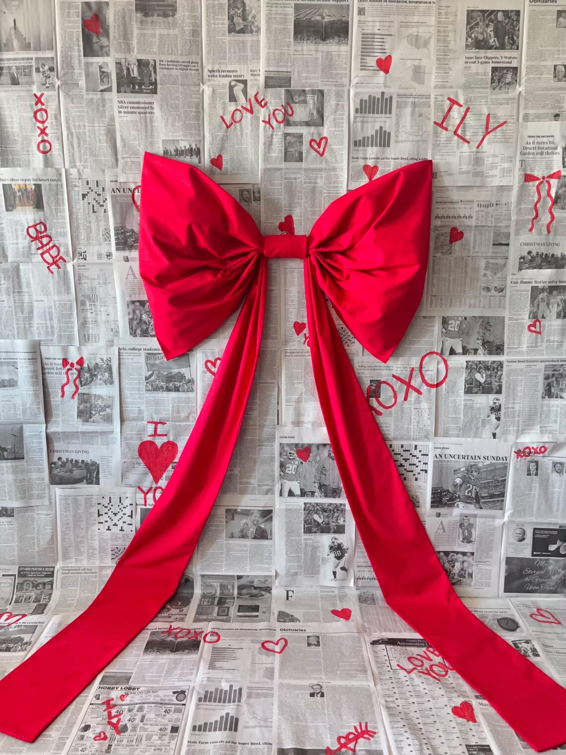 Big Red Bow, Loveshackfancy Inspired, Large Red Bow, Birthday Party ...