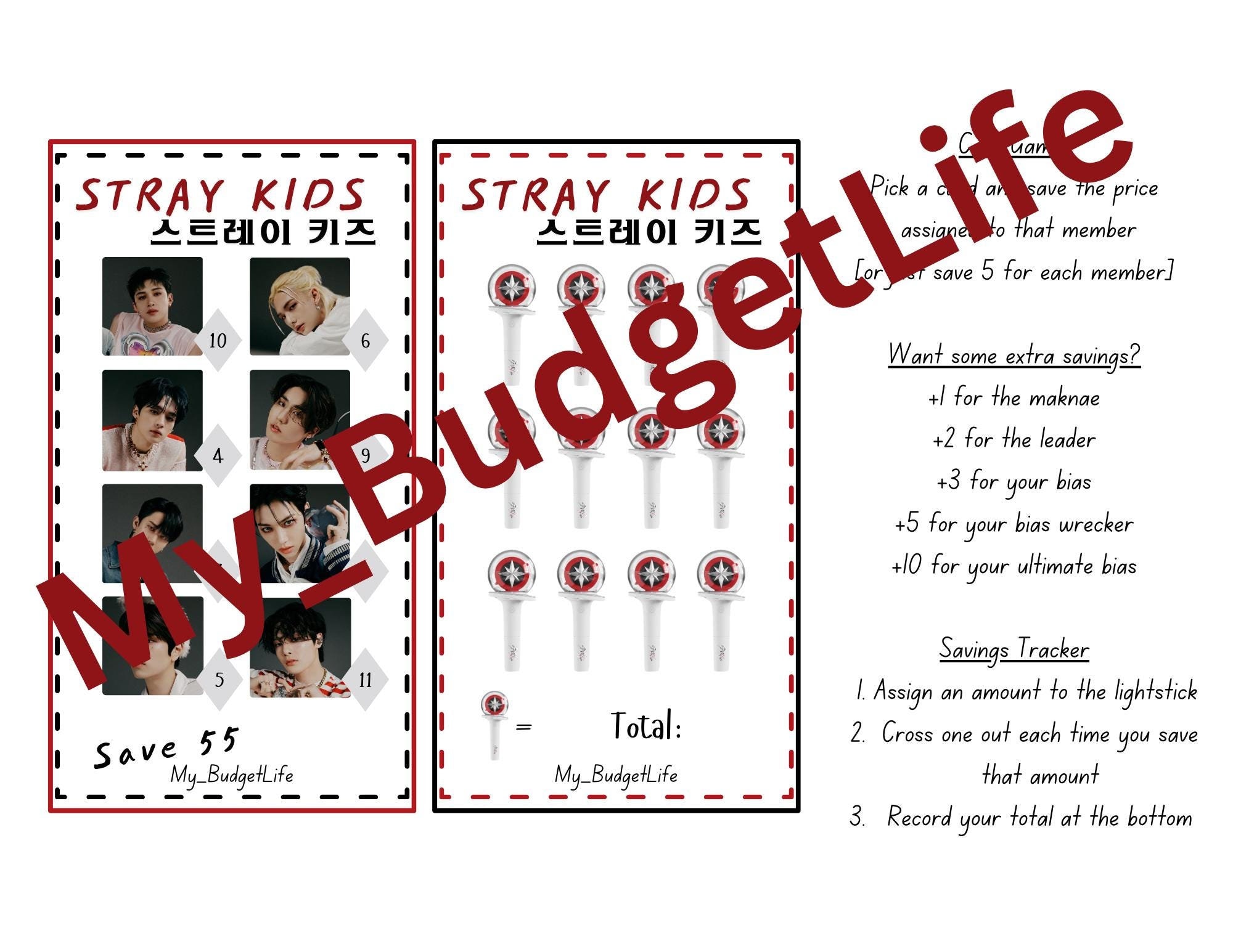 PDF STRAY KIDS Savings Tracker Kpop Box Add-on - Etsy