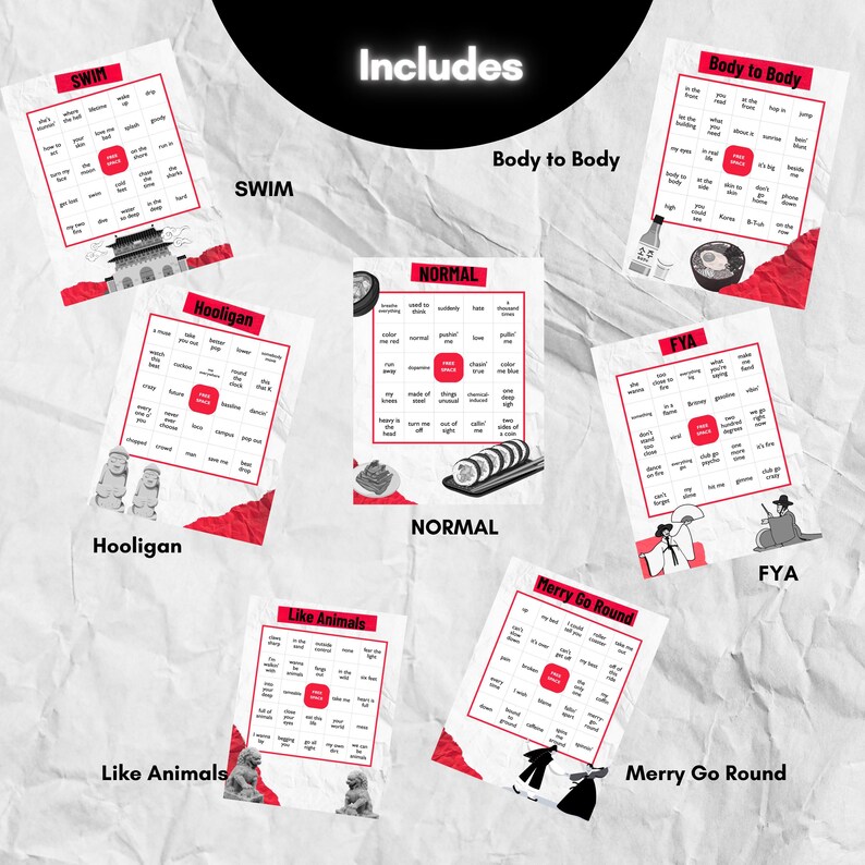 BTS Arirang Music Bingo Printable Party Game | Kpop Bingo for ARMY, BTS ...