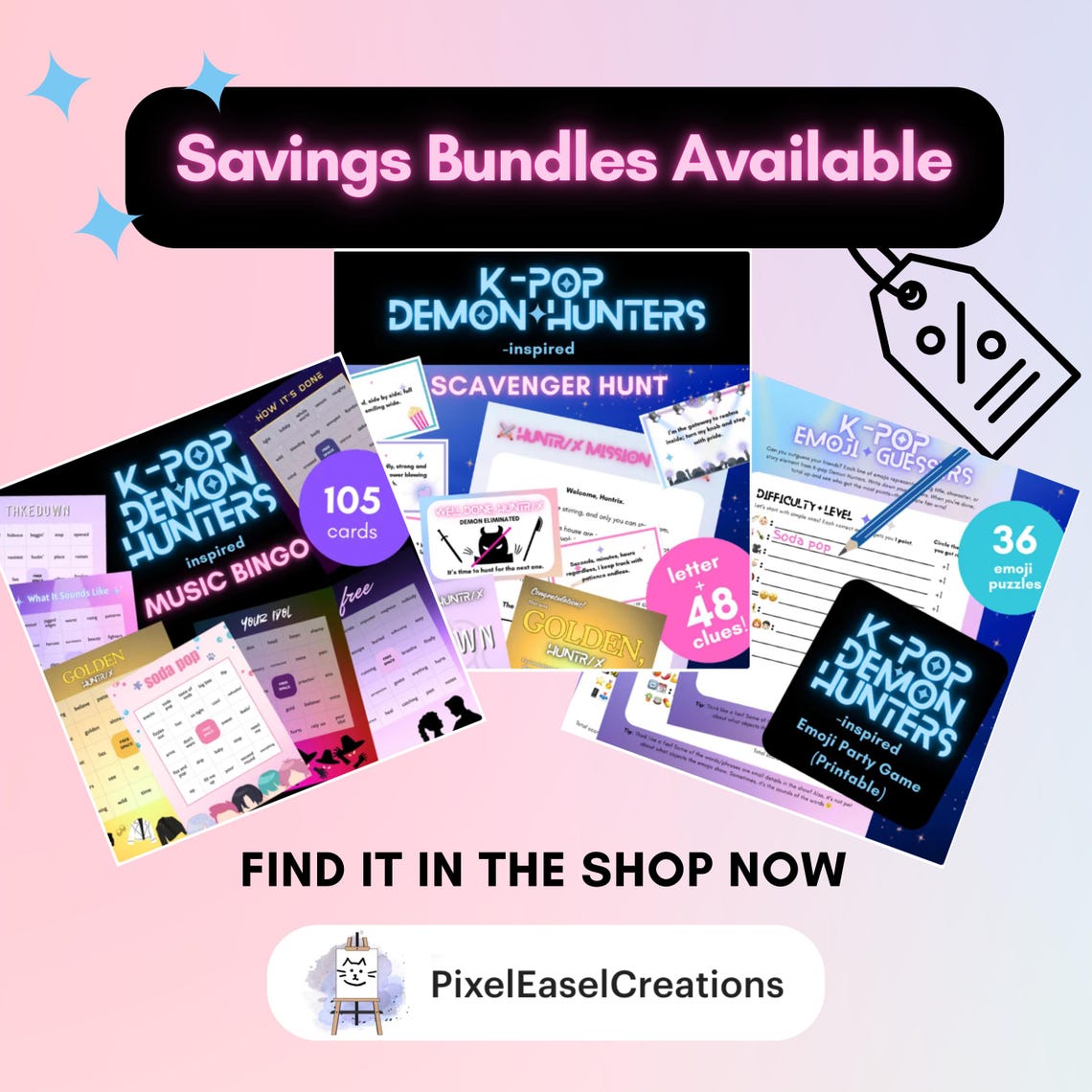 Kpop Demon Hunters Themed Scavenger Hunt - Printable Party Game With 48 ...